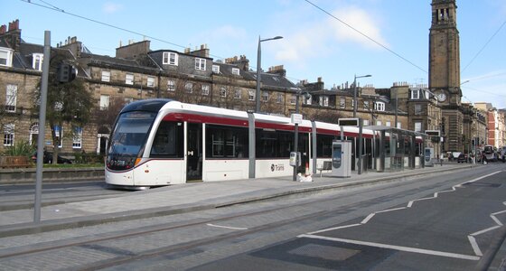 Edinburgh Tram Route from the Airport to the city centre
